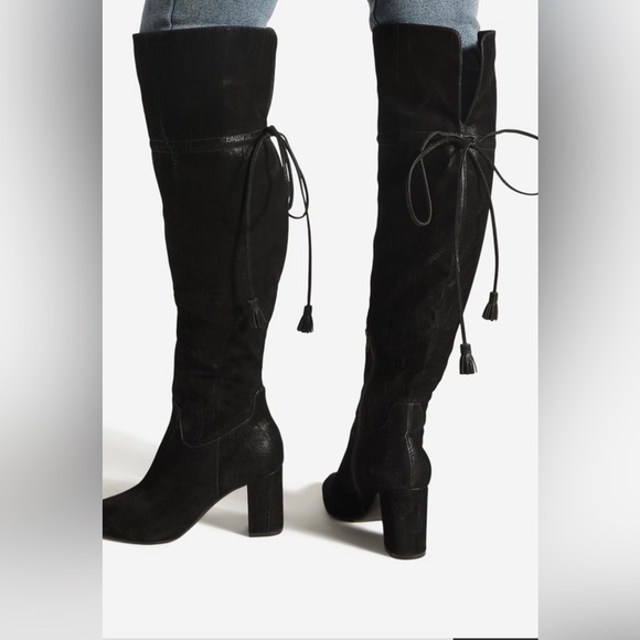 Shoes | Black Block Heel Boot Regular Wide Calf | Poshmark
